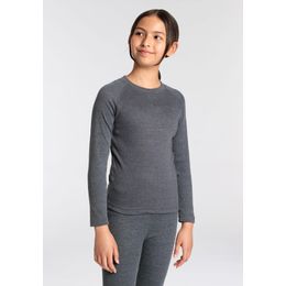 Thermounterhemd HEATKEEPER, Jungen, Gr. 104/110, N-Gr, grau (anthrazit, meliert), Obermaterial: 50% Baumwolle, 50% Polyester, unifarben, Rundhals, Unterhemden Thermounterhemd, Thermoshirt f&uuml;r Jungen und M&auml;dchen