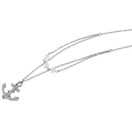 Adelia&acute;s Kette ohne Anh&auml;nger ADELIA&acute;S "Halskette &ndash; Ankerkette aus Edelstahl mit S&uuml;&szlig;wasserperle 45 cm", silber, Halsketten, Damen, 45cm, Edelstahl, Zum Verschenken &ndash; ideal zum Jubil&auml;um