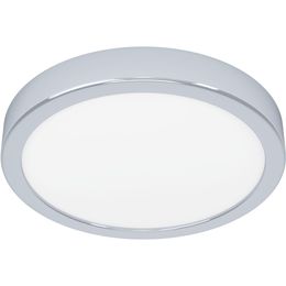 Eglo Deckenleuchte "FUEVA 5 Deckenlampe, geringe Aufbauh&ouml;he, 17 Watt, Rund", grau (chromfarben), &Oslash; 21 H: 2,8cm, 1 Stk., Leuchten, Aufbauleuchte, Badezimmer, Bad-Deckenlampe, modern, 28x2,1cm, Deckenleuchte