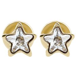 Adelia&acute;s Paar Ohrh&auml;nger ADELIA&acute;S "Ohrringe &ndash; Ohrstecker Stern aus Edelstahl mit Strass Steinchen", Damen, Gr. Damen, Edelstahl, gold, Ohrringe, Perfekt als Geschenk zum Jubil&auml;um