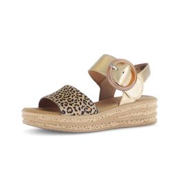 Plateausandaletten Gabor "Plateau Sandale", Damen, Gr. 36, beige, Schuhe
