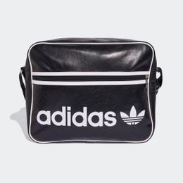 Sporttasche adidas originals "OG AIRLINER", schwarz-wei&szlig; (schwarz), Obermaterial: 100% Polyurethan, Taschen Sporttasche, Schultertasche im angesagten Retrolook