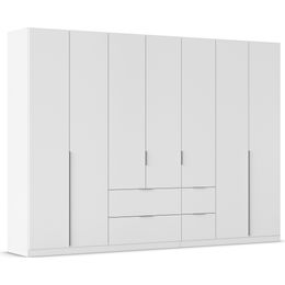 Dreht&uuml;renschrank OTTO HOME "Kleiderschrank Schrank Garderobe AGORDO mit Dekor- oder Hochglanzfront", wei&szlig; (alpinwei&szlig;), Schr&auml;nke, B/H/T: 315cm x 229cm x 54cm, Griffe Alufarben, Holzwerkstoff, Dreht&uuml;renschrank, mit Au&szlig;enschubk&auml;sten, Serie in 7 Breiten und 2 H&ouml;hen MADE IN GERMANY, B:315cm H:229cm T:54cm