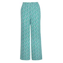 Schlupfhose GOLDNER "Kurzgr&ouml;&szlig;e Elegante Hose VERA mit Bl&uuml;tendruck", Damen, Gr. 20, K-Gr, gr&uuml;n (gr&uuml;n, gemustert), Obermaterial: 100% Viskose CV., weit, Hosen Schlupfhose, Ges&auml;&szlig;taschen
