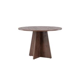 Esstisch VENTURE HOME "Bootcut, runder Esstisch, charakterstark, &Oslash; 110 cm", braun (mocca, mocca), B:110cm H:75cm T:110cm, Tische, Esstisch, Esszimmertisch, MDF, einheitliche Lackierung, rund, modern, gesellig