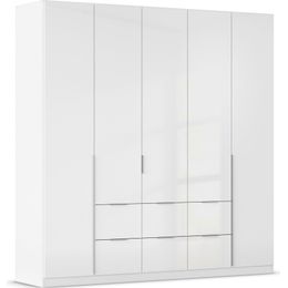 Dreht&uuml;renschrank OTTO HOME "Kleiderschrank Schrank Garderobe AGORDO mit Dekor- oder Hochglanzfront", wei&szlig; (alpinwei&szlig;, hochglanz wei&szlig;), Schr&auml;nke, B/H/T: 226cm x 229cm x 54cm, Griffe Alufarben, Holzwerkstoff, Dreht&uuml;renschrank, mit Au&szlig;enschubk&auml;sten, Serie in 7 Breiten und 2 H&ouml;hen MADE IN GERMANY, B:226cm H:229cm T:54cm
