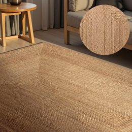 Teppich Hanse Home "Juteteppich Teppich Juno", braun (natur braun), B:160cm H:9mm L:230cm, Jute, Teppiche, Teppich, Jute, Shape, Handgemacht, Wohnzimmerteppich, Naturteppich, Wohnzimmer