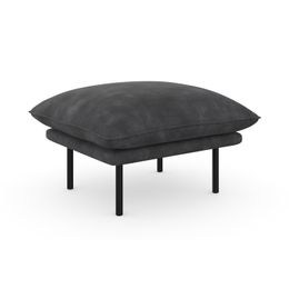 Polsterhocker OTTO HOME "Stine", grau (anthrazit), B:70cm H:43cm T:65cm, Struktur (100% Polyester);Struktur weich (85% Polyester/15% Nylon);Samtoptik (100% Polyester), Hocker, Polsterhocker, Besonderes Design durch Kissenoptik und Keder