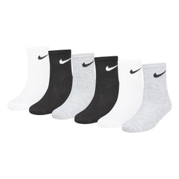 Sportsocken Nike Sportswear "f&uuml;r Kinder von 4 bis 5 Jahren", M&auml;dchen, wei&szlig;, schwarz g, Obermaterial: 97% Polyester, 3% Elasthan, Socken Sportsocken, entspricht Schuhgr&ouml;&szlig;e 24-27