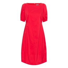 Midikleid Culture "Kleid CUantoinett", Damen, Gr. S, N-Gr, rot (fiery rot), Obermaterial: 65% Baumwolle CO. 33% Polyester PES. 2% Elasthan EL., Kleider Midikleid