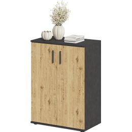 Kommode FMD "Albi", matera, artisan eiche, B:60cm H:83cm T:35cm, Holzwerkstoff, Sideboards, Kommode