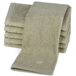 Gaestehandtuecher Ross "Vita 4004", schilf, B:30cm L:50cm, Frottier, Obermaterial: 100% Baumwolle, Handt&uuml;cher, Bestickung Ross-Emblem