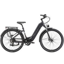 E-Bike MAXTRON "Maxtron Marathon E-Citybike 28 Zoll" Gr. 48, schwarz, schwarz, Elektrofahrr&auml;der, 28 Zoll (71,12cm), Elektrofahrrad f&uuml;r Damen u. Herren
