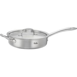 Bratpfanne Fissler "Fissler M5 Pro-Ply, Edelstahl-Pfanne", silber (silberfarben), B:26,5cm H:11cm L:52,5cm &Oslash;:24cm, Pfannen, Bratpfanne, 5-lagiges Mehrschichtmaterial f&uuml;r pr&auml;zise Temperaturkontrolle
