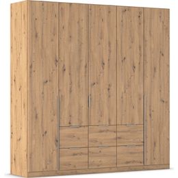 Dreht&uuml;renschrank OTTO HOME "Kleiderschrank Schrank Garderobe AGORDO mit Dekor- oder Hochglanzfront", braun (eiche artisan), Schr&auml;nke, B/H/T: 226cm x 229cm x 54cm, Griffe Alufarben, Holzwerkstoff, Dreht&uuml;renschrank, mit Au&szlig;enschubk&auml;sten, Serie in 7 Breiten und 2 H&ouml;hen MADE IN GERMANY, B:226cm H:229cm T:54cm