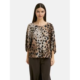 Smith & Soul Schlupfbluse SMITH & SOUL, Damen, Gr. L, braun (schwarz chocolat), Web, Material: 100% Viskose, regular fit normal, Rundhals, gerader Abschluss, Blusen Schlupfbluse, mit Ballon&auml;rmeln