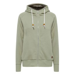 Kapuzensweatjacke oxmo "Kapuzensweatjacke OXUlla", Damen, Gr. S, gr&uuml;n (seagrass), Obermaterial: 60% Baumwolle CO. 40% Polyester PES., Sweatjacken