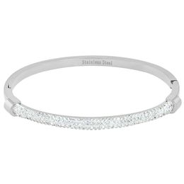 Adelia&acute;s Armreif ADELIA&acute;S "Armband &ndash; Armreif aus Edelstahl mit Strass Steinchen &Oslash; 6,0 cm cm", silber, Armb&auml;nder, Damen, 6cm, Edelstahl, Armreif, Perfekt zum Verschenken an besondere Menschen