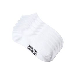 Jack & Jones Basicsocken JACK & JONES "JACBASIC BAMBOO SHORT SOCK 5 PACK", Herren, wei&szlig;, Baumwollmischung, unifarben, Socken