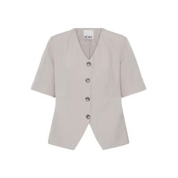 Blusenblazer Ichi "Blazer IHFAVA", Damen, Gr. 42, beige (dove melange), Obermaterial: 95% Polyester PES. 5% Elasthan EL., Blazer Blusenblazer