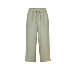 2-in-1-Hose GOLDNER "Kurzgr&ouml;&szlig;e Sommerhose mit Rundumschlupfbund", Damen, Gr. 21, K-Gr, gr&uuml;n (baummoos), Obermaterial: 100% Leinen LI., normal, Hosen, Ohne