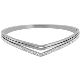 Adelia&acute;s Armreif ADELIA&acute;S "Armband &ndash; Armreif aus Edelstahl mit Strass Steinchen &Oslash; 6,0 cm cm", silber, Armb&auml;nder, Damen, 6cm, Edelstahl, Armreif, Zum Verschenken &ndash; ideal zum Geburtstag
