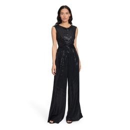 Overall Vera Mont "Damen im Glitzer-Look", Damen, Gr. 48, Normalgr&ouml;&szlig;en, schwarz (schwarz, schwarz), Jersey, Obermaterial: 86% Polyamid, 9% Polyester, 5% Elasthan. Futter: 100% Polyester, figurbetont, Rundhals, Overalls Overall