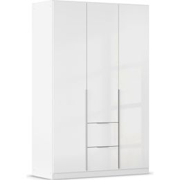 Dreht&uuml;renschrank OTTO HOME "Kleiderschrank Schrank Garderobe AGORDO mit Dekor- oder Hochglanzfront", wei&szlig; (alpinwei&szlig;, hochglanz wei&szlig;), Schr&auml;nke, B/H/T: 136cm x 210cm x 54cm, Griffe Alufarben, Holzwerkstoff, Dreht&uuml;renschrank, mit Au&szlig;enschubk&auml;sten, Serie in 7 Breiten und 2 H&ouml;hen MADE IN GERMANY, B:136cm H:210cm T:54cm