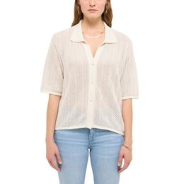 Cardigan Mustang "Damen Style Alva", Damen, Gr. M, sanftes wei&szlig;, Strick, 100% Baumwolle, relaxed fit, Strickjacken