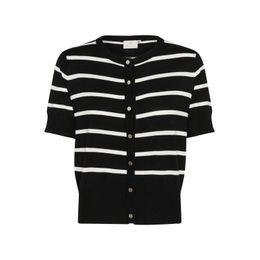 Strickjacke Kaffe "Strickjacke KAlizza", Damen, Gr. XS, schwarz (schwarz, chalk stripe), Obermaterial: 80% Viskose CV. 20% Nylon NY., Strickjacken Strickjacke