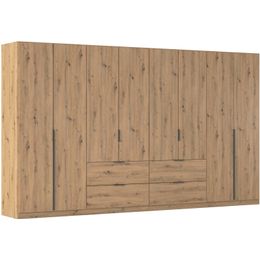 Dreht&uuml;renschrank OTTO HOME "Kleiderschrank Schrank Garderobe AGORDO mit Dekor- oder Hochglanzfront", eiche artisan, Schr&auml;nke, B/H/T: 360cm x 229cm x 54cm, Griffe Graumetallic, Holzwerkstoff, Dreht&uuml;renschrank, mit Au&szlig;enschubk&auml;sten, Serie in 7 Breiten und 2 H&ouml;hen MADE IN GERMANY, B:360cm H:229cm T:54cm