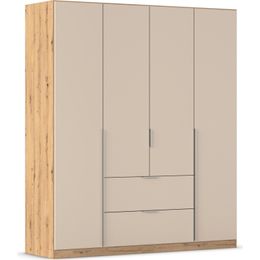 Dreht&uuml;renschrank OTTO HOME "Kleiderschrank Schrank Garderobe AGORDO mit Dekor- oder Hochglanzfront", braun (eiche artisan, champagner), Schr&auml;nke, B/H/T: 181cm x 210cm x 54cm, Griffe Alufarben, Holzwerkstoff, Dreht&uuml;renschrank, mit Au&szlig;enschubk&auml;sten, Serie in 7 Breiten und 2 H&ouml;hen MADE IN GERMANY, B:181cm H:210cm T:54cm