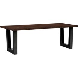 Esstisch OMG DESIGN "Formula", schwarz mango, schwarz, schwarz mango, B:240cm H:77cm T:100cm, Tische, Esstisch, Hochwertige Melamin-Tischplatte mit Metallgestell
