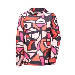 Kurzarmshirt GOLDNER "Kurzgr&ouml;&szlig;e Sweatshirt", Damen, Gr. 23, schwarz (schwarz, gemustert), Obermaterial: 70% Viskose CV. 25% Polyester PES. 5% Elasthan EL., Gerade, Shirts, Ottomanoptik
