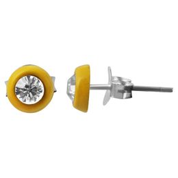 Adelia&acute;s Paar Ohrh&auml;nger ADELIA&acute;S "Ohrringe &ndash; Ohrstecker aus 925 Silber mit Strass Steinchen", M&auml;dchen, Gr. M&auml;dchen, Silber 925 (Sterlingsilber), gelb (silber), Ohrringe, Perfekt als Geschenk f&uuml;r besondere Menschen