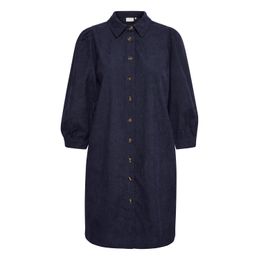 Midikleid Kaffe "Kleid KAeve", Damen, Gr. 44, N-Gr, blau (midnight marine), Obermaterial: 90% Polyester PES. 8% Polyamid PA. 2% Elasthan EL., Kleider Midikleid