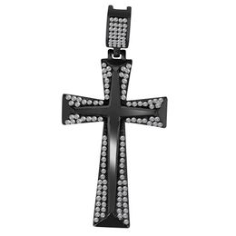 Adelia&acute;s Kettenanh&auml;nger ADELIA&acute;S "Anh&auml;nger &ndash; Kreuzanh&auml;nger aus Edelstahl mit Strass Steinchen", schwarz, Schmuckanh&auml;nger, Damen, Edelstahl, Kettenanh&auml;nger, Ideal als Geschenk &ndash; dezent und elegant