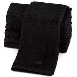Gaestehandtuecher Ross "Vita 4004", schwarz, B:30cm L:50cm, Frottier, Obermaterial: 100% Baumwolle, Handt&uuml;cher, Bestickung Ross-Emblem