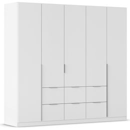 Dreht&uuml;renschrank OTTO HOME "Kleiderschrank Schrank Garderobe AGORDO mit Dekor- oder Hochglanzfront", wei&szlig; (alpinwei&szlig;), Schr&auml;nke, B/H/T: 226cm x 210cm x 54cm, Griffe Alufarben, Holzwerkstoff, Dreht&uuml;renschrank, mit Au&szlig;enschubk&auml;sten, Serie in 7 Breiten und 2 H&ouml;hen MADE IN GERMANY, B:226cm H:210cm T:54cm