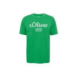 T-Shirt s.Oliver "T-Shirt Logo T-Shirt 1er Pack", Herren, Gr. M, gr&uuml;n, Obermaterial: 100% Baumwolle CO., Shirts T-Shirt