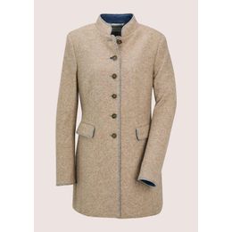 Madeleine Mode Longblazer MADELEINE "Gehrock Eleganter Mantel in moderner Long-Form", Damen, Gr. 38, beige (berber, melange), Obermaterial: 70% Wolle mw. 25% Polyamid PA. 5% Polyester PES., Modern, Blazer Longblazer