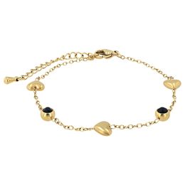 Adelia&acute;s Armband ADELIA&acute;S "Armband &ndash; Herz aus Edelstahl mit Strass Steinchen 16,5+3 cm", blau, Armb&auml;nder, Damen, 20cm, Edelstahl, Armband, Ein Geschenk, das Freude macht