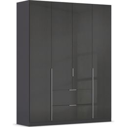 Dreht&uuml;renschrank OTTO HOME "Kleiderschrank Schrank Garderobe AGORDO mit Dekor- oder Hochglanzfront", grau (graumetallic, hochglanz effektgrau), Schr&auml;nke, B/H/T: 181cm x 229cm x 54cm, Griffe Alufarben, Holzwerkstoff, Dreht&uuml;renschrank, mit Au&szlig;enschubk&auml;sten, Serie in 7 Breiten und 2 H&ouml;hen MADE IN GERMANY, B:181cm H:229cm T:54cm