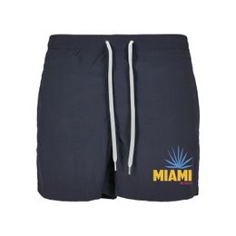 Badeshorts MisterTee "MisterTee Herren Miami Beach Swimshorts", Herren, Gr. M, US-Gr&ouml;&szlig;en, blau (navy), 100% Polyamid, Badehosen Badeshorts