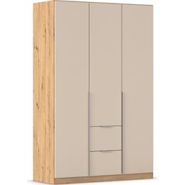 Dreht&uuml;renschrank OTTO HOME "Kleiderschrank Schrank Garderobe AGORDO mit Dekor- oder Hochglanzfront", braun (eiche artisan, champagner), Schr&auml;nke, B/H/T: 136cm x 210cm x 54cm, Griffe Alufarben, Holzwerkstoff, Dreht&uuml;renschrank, mit Au&szlig;enschubk&auml;sten, Serie in 7 Breiten und 2 H&ouml;hen MADE IN GERMANY, B:136cm H:210cm T:54cm