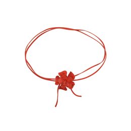Tailleng&uuml;rtel "Bl&uuml;te", Damen, Gr. onesize, rot, Leder, Collezione Alessandro, unifarben, Basic, G&uuml;rtel, Lederband mit echt Leder Bl&uuml;te
