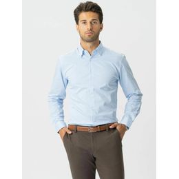 Langarmhemd TEESHOPPEN "TEESHOPPEN Shirt The Original", Herren, Gr. XXL, Normalgr&ouml;&szlig;en, blau, wei&szlig;, Obermaterial: 62% Baumwolle, 34% Polyester, 4% Elasthan, Hemden