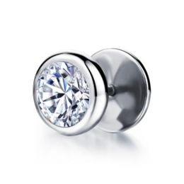 Single-Ohrstecker Firetti "Schmuck Geschenk Ohrschmuck einzeln Glamour", silber (edelstahlfarben, kristallwei&szlig;, kristallwei&szlig;), Ohrringe, Damen, Edelstahl, mit Zirkonia (synth.)