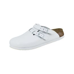 Pantolette Birkenstock "Kay SL", Damen, Gr. 36, wei&szlig;, Obermaterial: 50% Rindsleder Leather cow. 50% Lammleder LEL., Schuhe Pantolette