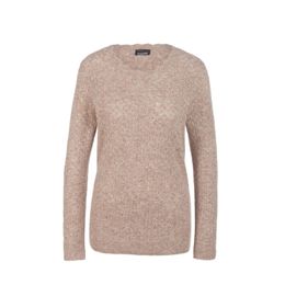 Strickpullover GOLDNER "Femininer Ajourpullover aus hochwertigem Melange-Garn", Damen, Gr. 44, beige (taupe, melange), Obermaterial: 68% Polyacryl PAN. 12% Polyester PES. 11% Polyamid PA. 6% Wolle WO. 3% Elasthan EL., eng Rippe, Pullover Strickpullover, Sehr gut kombinierbares Wohlf&uuml;hlst&uuml;ck
